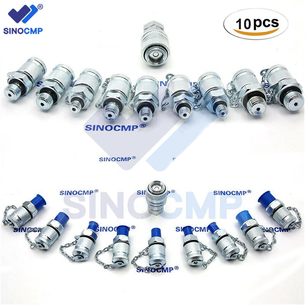 10pcs-set-Test-Coupling-Hydraulic-Pressure-Gauge-Test-Kit-Parts-For-CAT ...