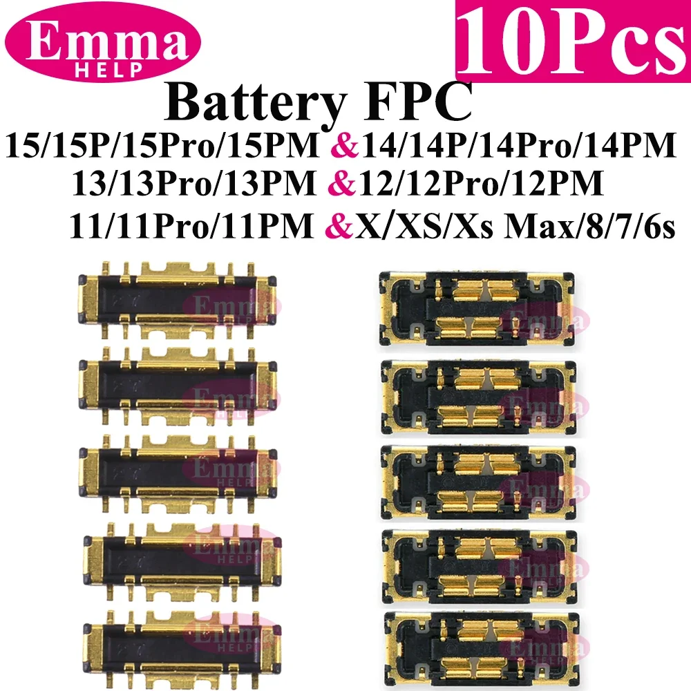 EmmaHelp-10pcs-FPC-on-Battery-Flex-Cable-For-iPhone-15-14-12-13-11-Pro ...
