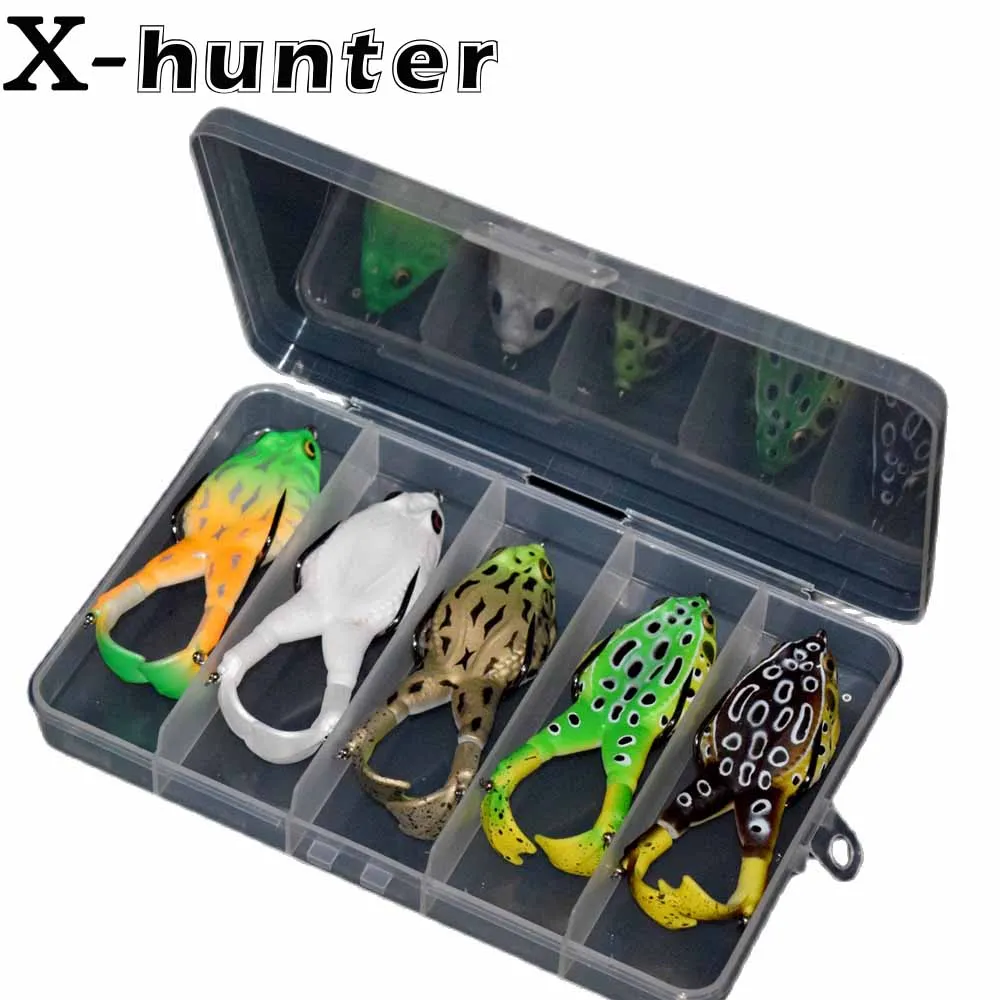 5pcs-box-90MM-14G-Topwater-Soft-Frog-Bait-Fishing-Lures-Bass-Snakehead ...
