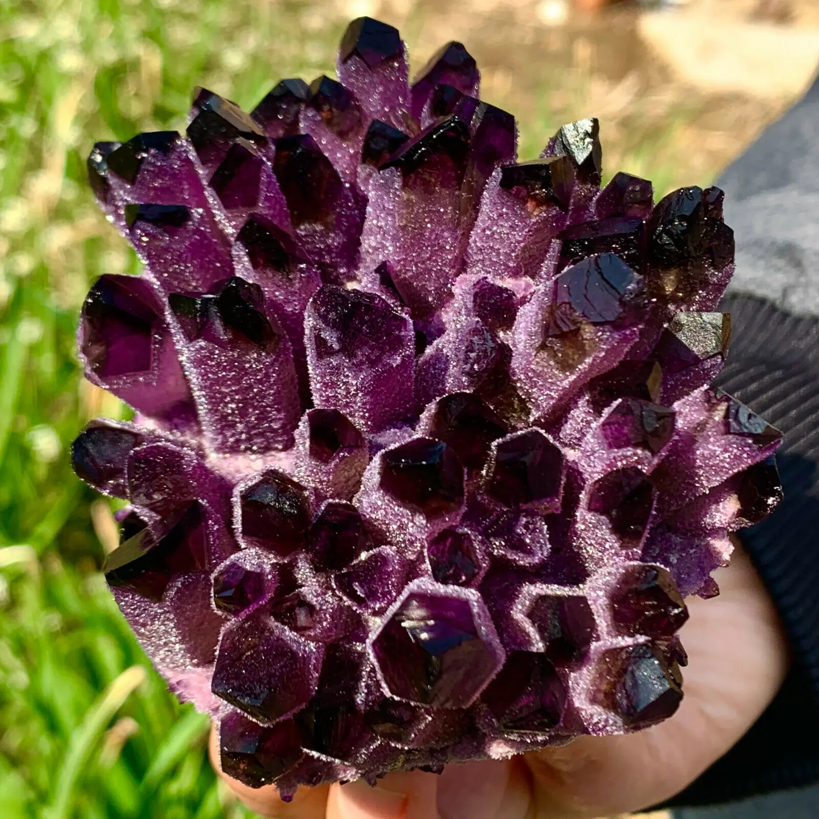 900g-Natural-Amethyst-violet-Ghost-Phantom-Quartz-Crystal-Cluster ...
