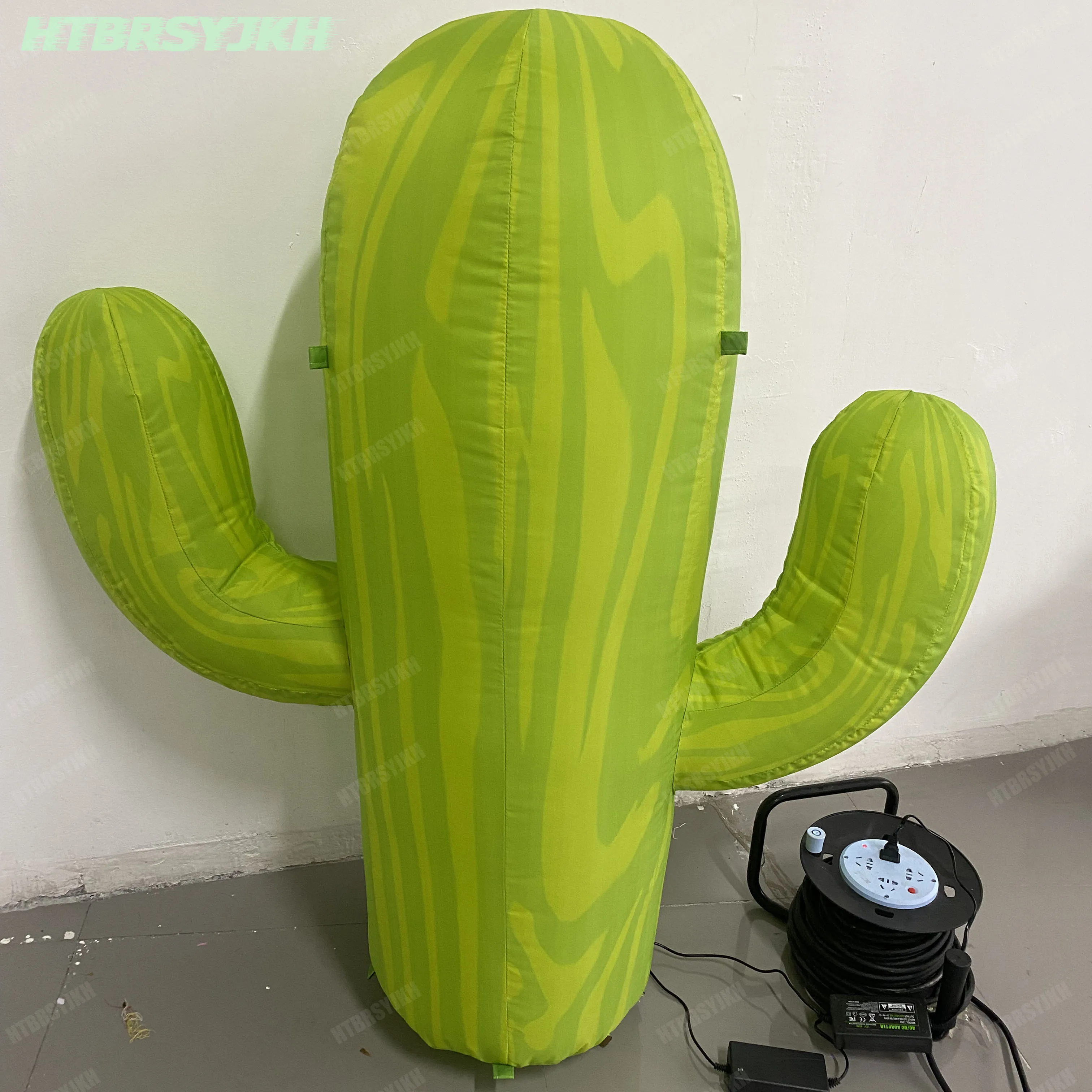 2M-Inflatable-Cartoon-Cactus-with-White-LED-Light-Air-Blow-Green-Plant ...