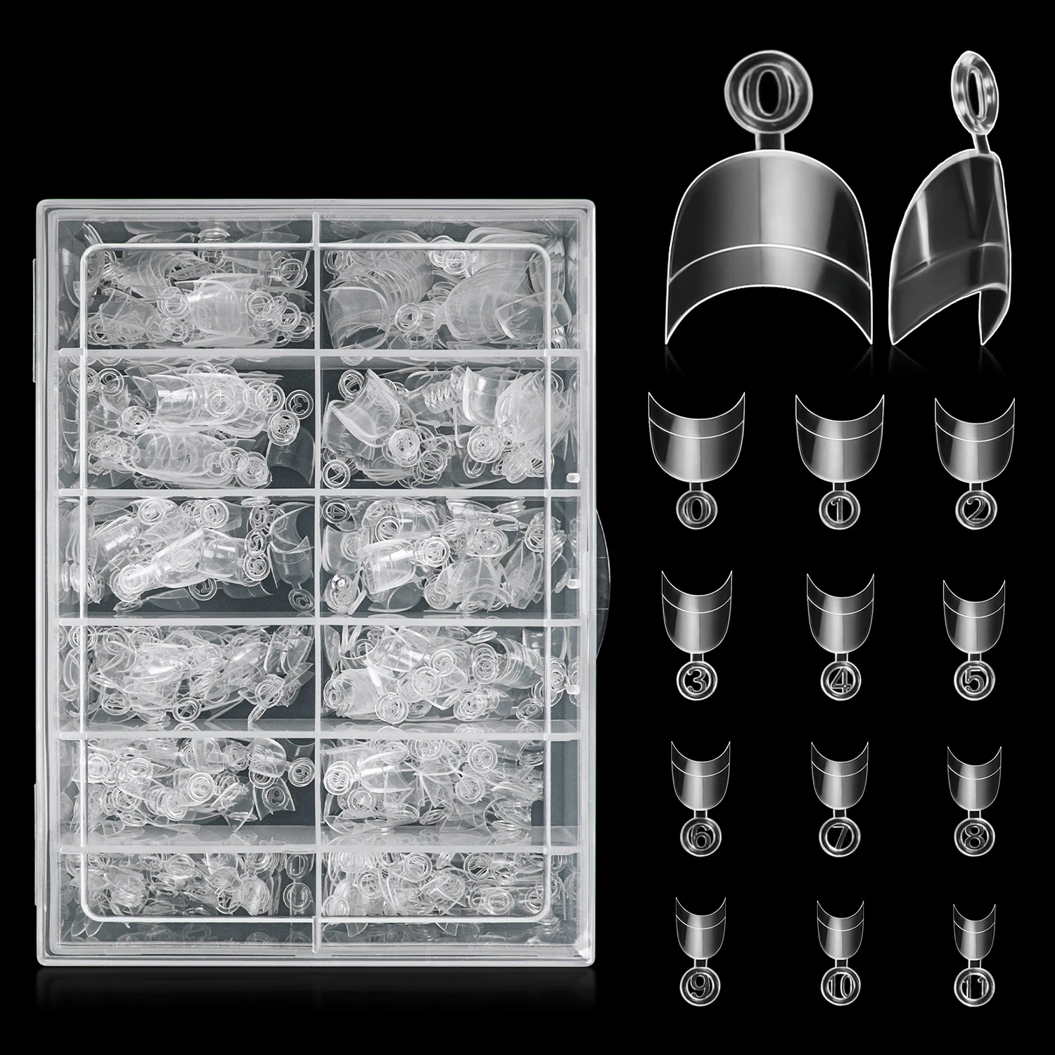 AORAEM-French-Short-Nail-Tips-Artificial-Fake-Half-Round-Crescent-Shape ...