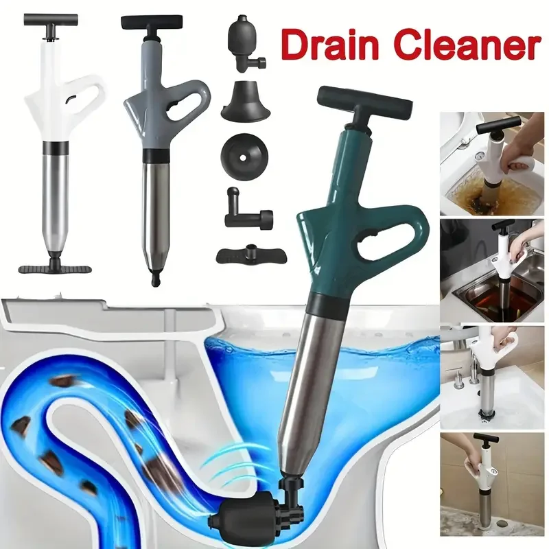 1-Set-Toilet-Plunger-Inflatable-Presser-Pipe-Dredging-Machine-Sewer ...