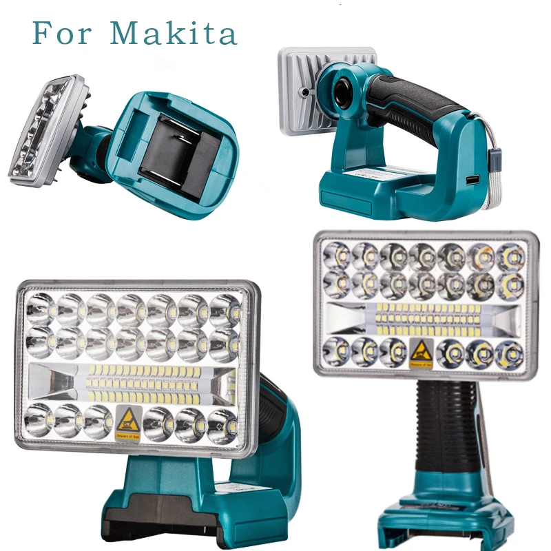18v Led Flashlight Outdoors Spotlight Light Usb For Makita 12w 18w V Li ...
