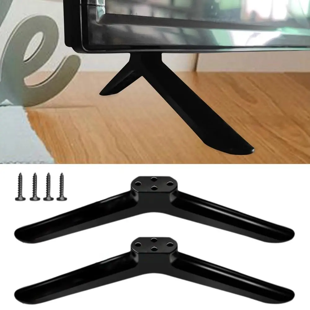 New Universal TV Base Stand Legs With Screws Black Television Tabletop ...