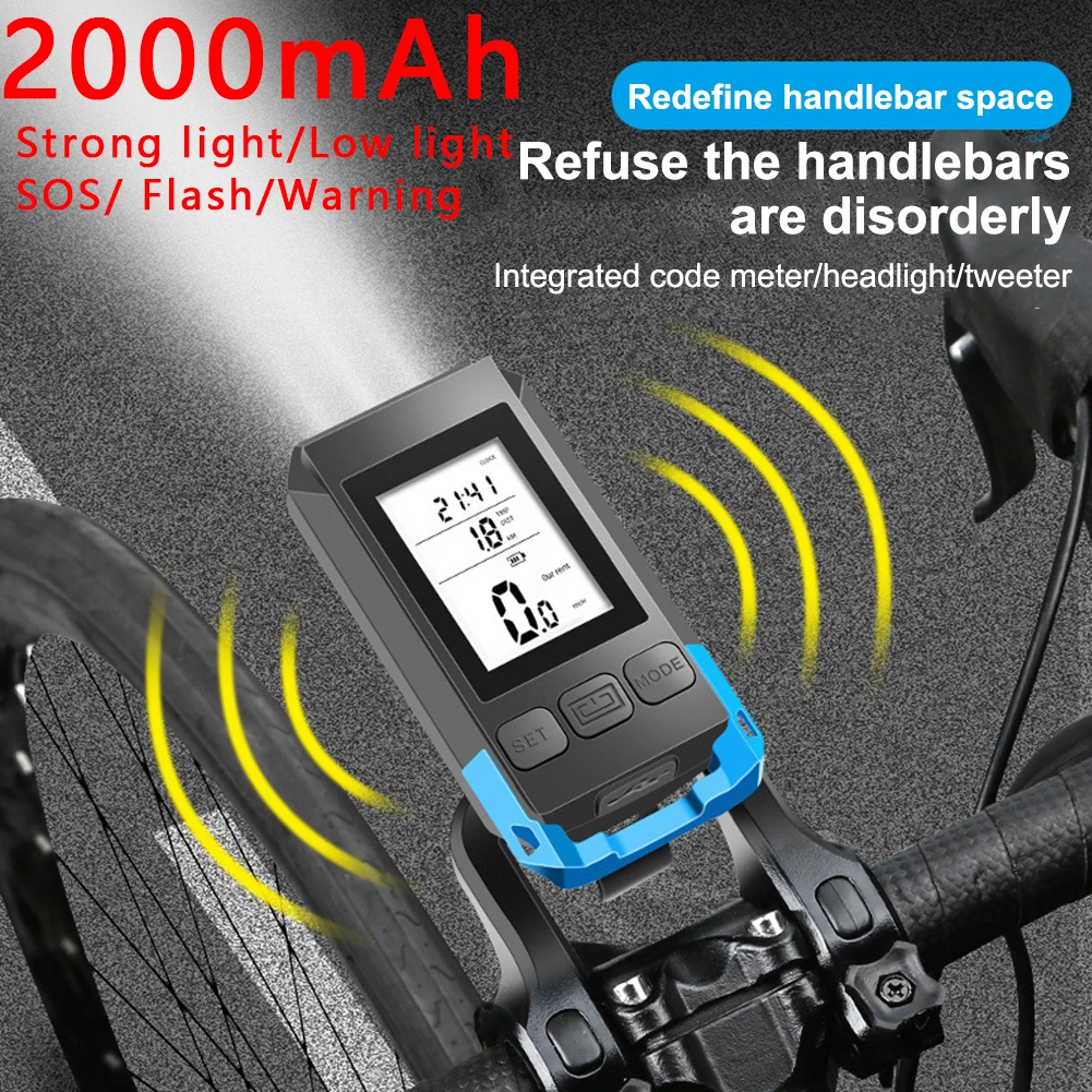 4-In1-Bike-Computer-Indicator-450-Lumens-Multifunction-Waterproof-With ...