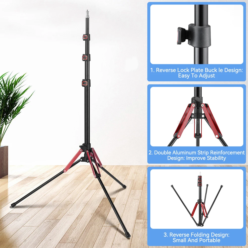 Aluminium-Bracket-Camera-Tripod-With-1-4-Screw-Head-Light-Stand-for-LED ...