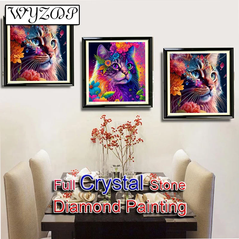 5D-DIY-Diamond-Painting-Color-Cat-Picture-Full-Crystal-Drill-Square ...