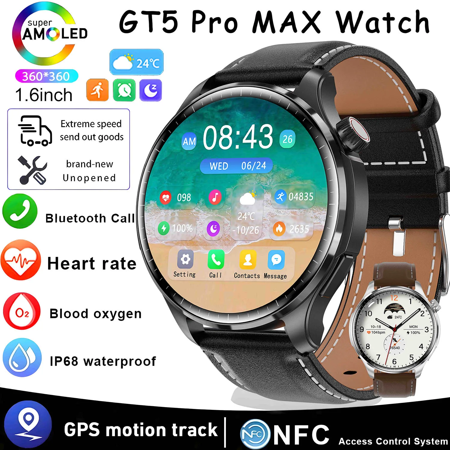 Huawei-reloj-inteligente-GT5-Pro-Max-para-hombre-pulsera-con-Pantalla ...