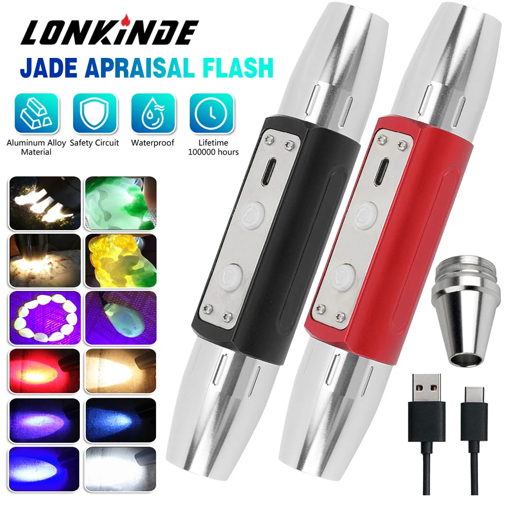 Expert-Jade-Identification-Torch-6LEDs-White-Yellow-Red-Blue-365nm ...