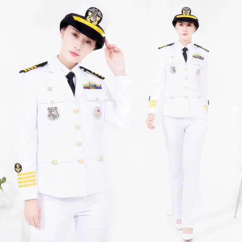 Madam White Formal Uniform Luxury Yacht Hotel Woman Captain Standard ...