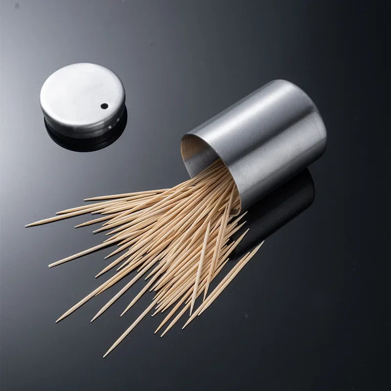 Stainless-Steel-Toothpick-Tube-Toothpicks-Box-Dispenser-Storage-Box ...