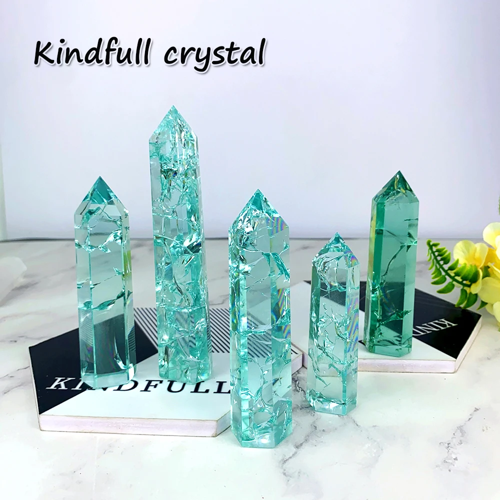 Natural-Crystal-Stone-Blue-Glass-Fireworks-Single-Point-Polished ...