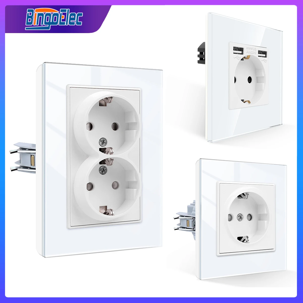 Bingoelec-EU-Standard-Single-Power-Socket-USB-Wall-Sockets-Double ...