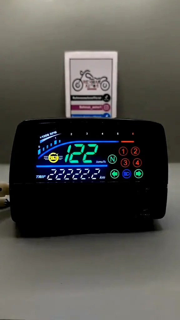 AKE - Motorcycle New Digital Speedo Meter Waterproof Single Colorful ...