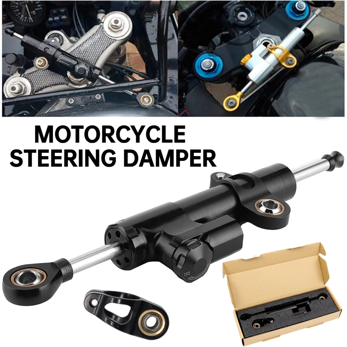 Motorcycle Steering Damper 330MM Shock Absorber Aluminum Alloy ...
