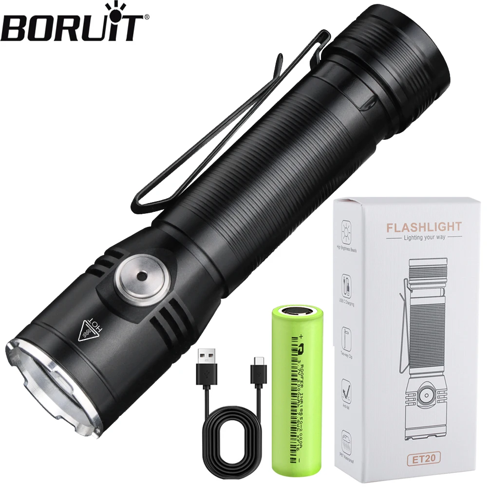 BORUiT-ET20-Super-Bright-Portable-LED-Flashlight-1080LM-Type-C ...