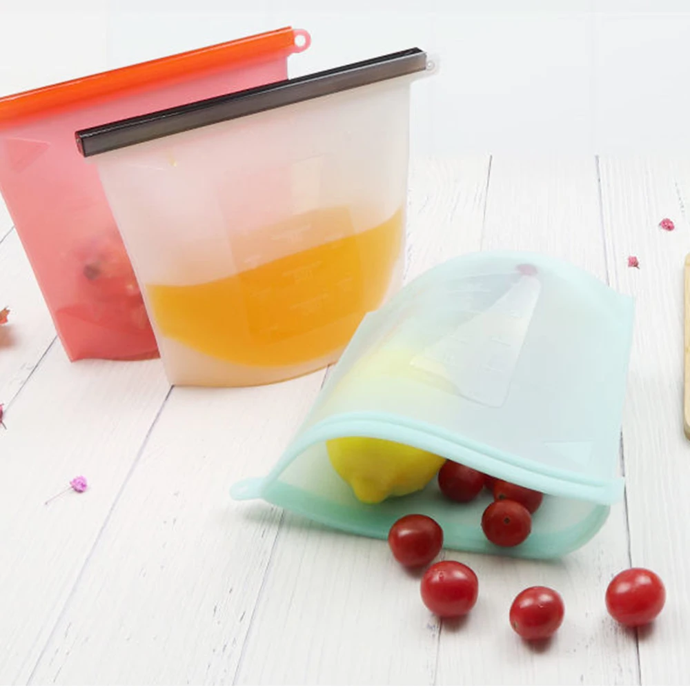 Emballage alimentaire,Sacs réutilisables en Silicone,sachet alimentaire ...