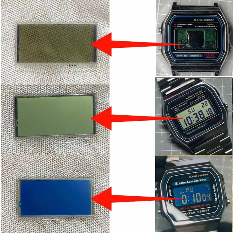 F-91W F-105 A158 A159 A168 STN LCD High Contrast Screen Mod for Casio ...