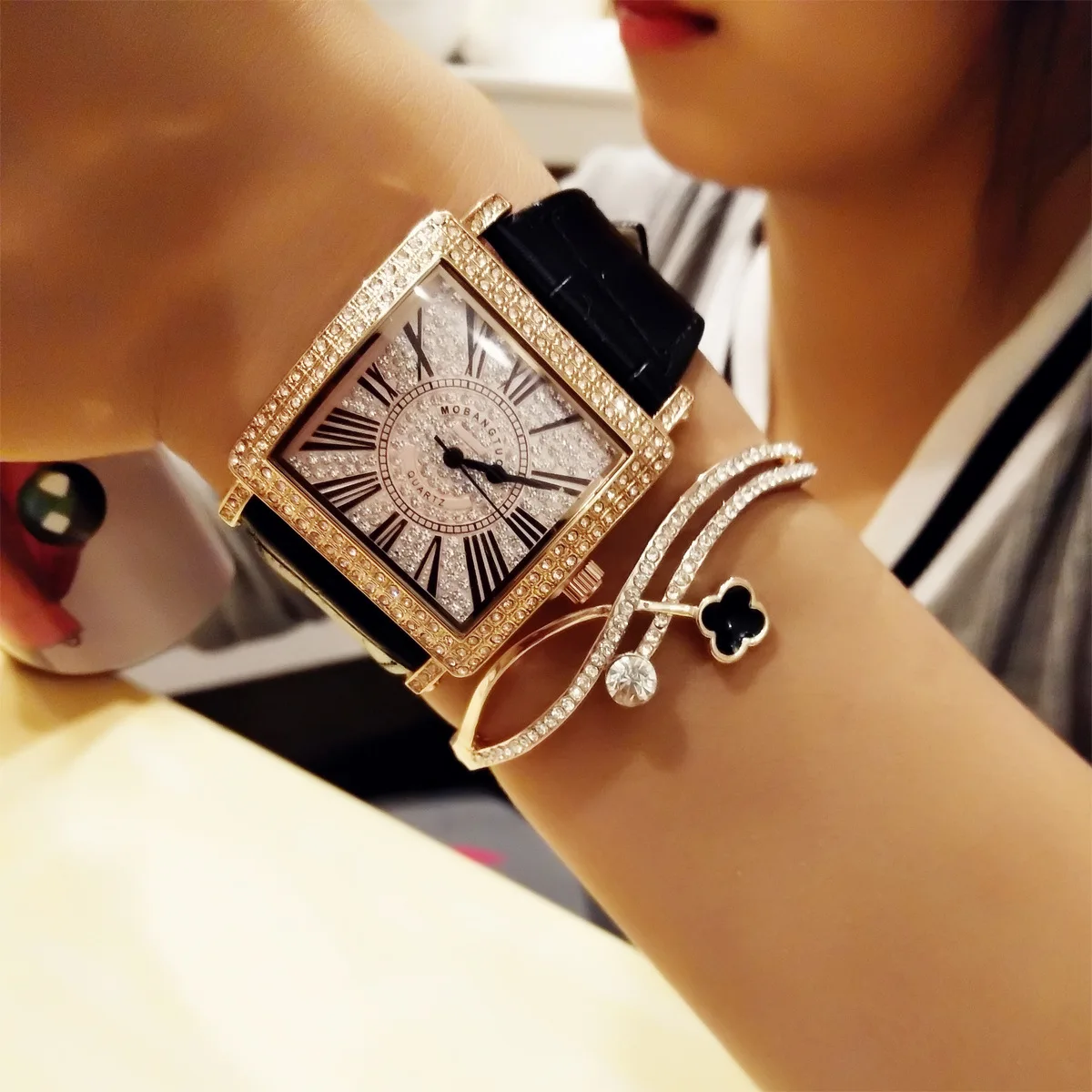 Mobangtuo-Women-Men-Quartz-Watch-Square-Rectangle-Dial-Orologio-Genuine ...