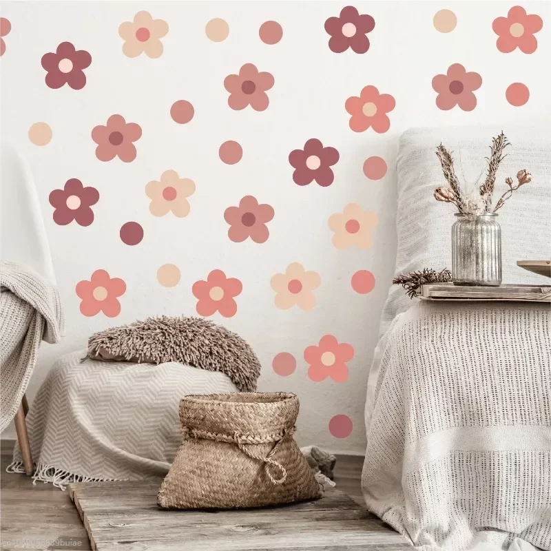 Colorful-Boho-Daisy-Flower-Wall-Stickers-for-Kids-Room-Decor-Removable ...