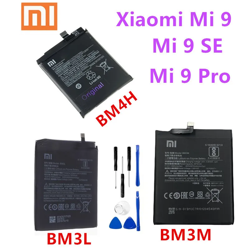Xiaomi-batería original BM4H, BM3L, BM3M, de alta calidad, para Xiaomi 9, Mi9 SE, Mi 9 Pro ...