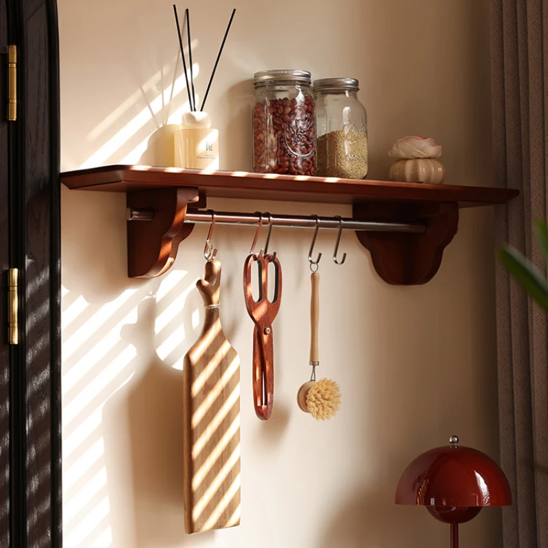Natural-Cherry-Wood-Kitchen-Organizer-French-Vintage-Partition-Rack ...