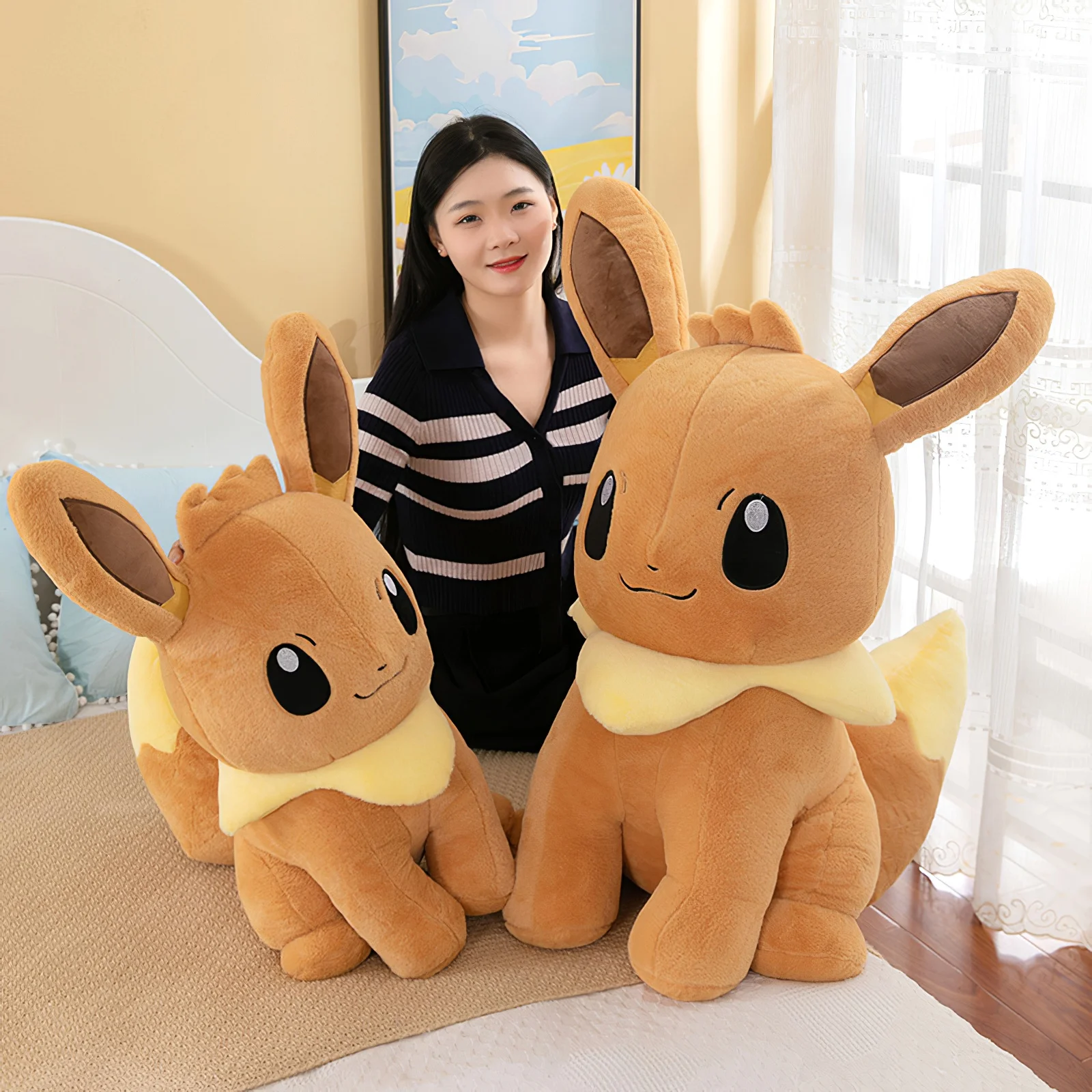 70cm-Anime-Pokemon-Pikachu-Plush-Toy-Cartoon-Eevee-Pok-mon-Soft-Stuffed ...