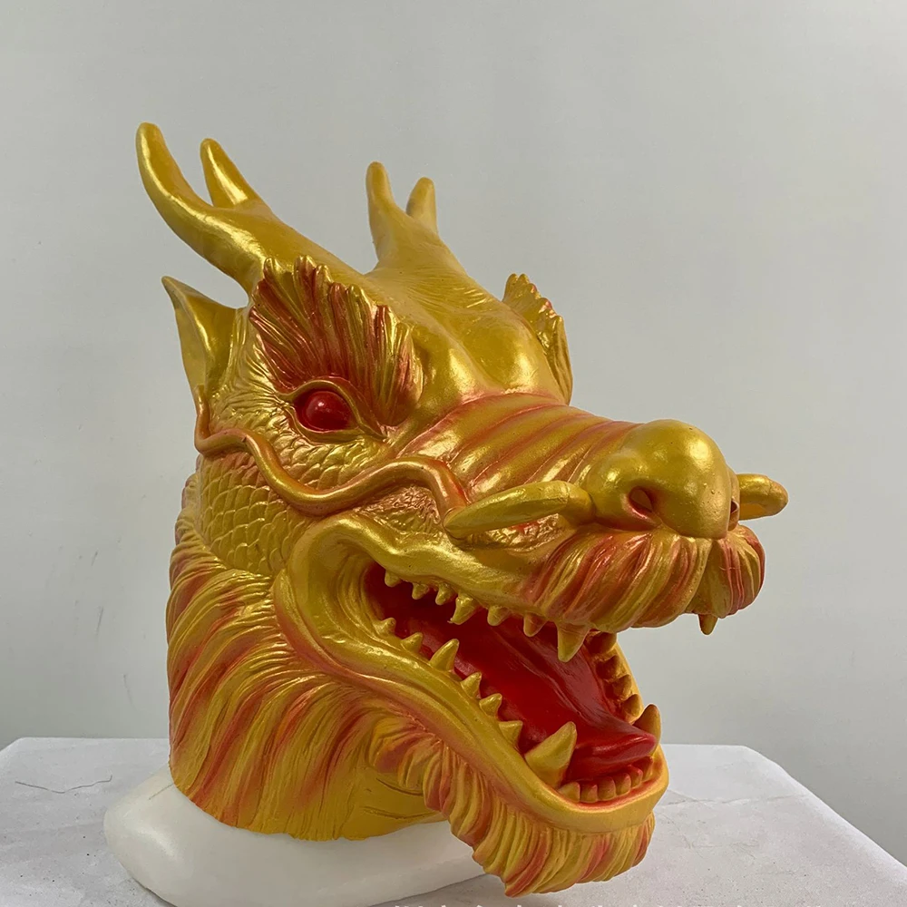 Chinese Spring Festival Dragon Head Mask 12 Zodiac Latex Animal Mask ...