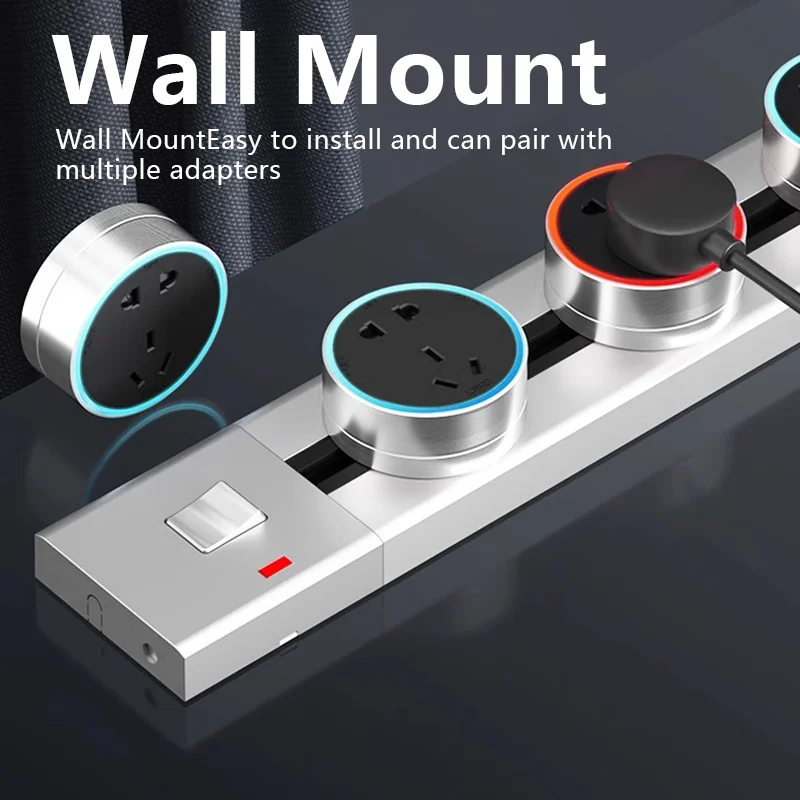 Wall-Mounted-Electrical-Track-Socket-Module-DIY-EU-US-UK-FR-Universal ...