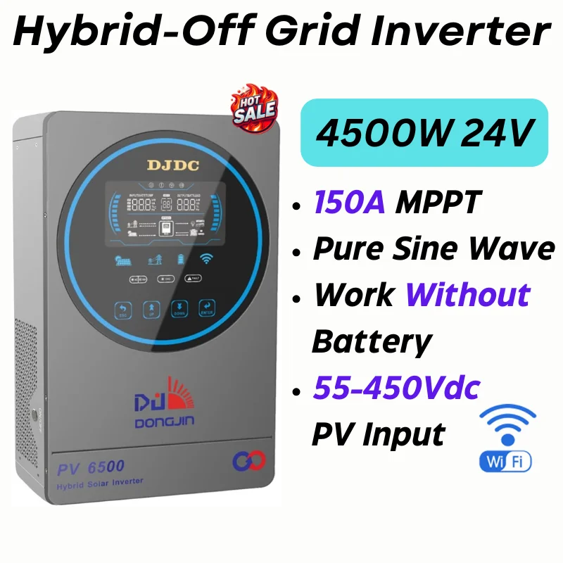 4500W 24V To 230V Hybrid Solar Inverter Max.PV Input 450V Pure Sine ...