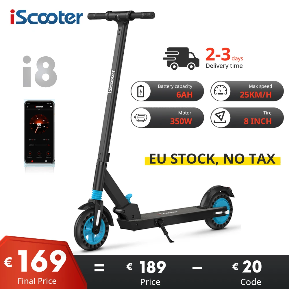 iScooter 350W i8 Electric Scooters Electric Kick Scooter E-Scooter 25KM ...