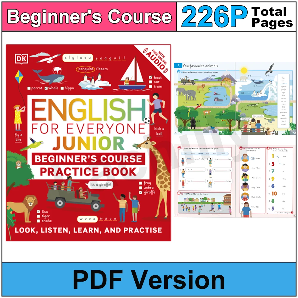 English For Everyone Junior: Beginner's Course Practice Book For Kid ...