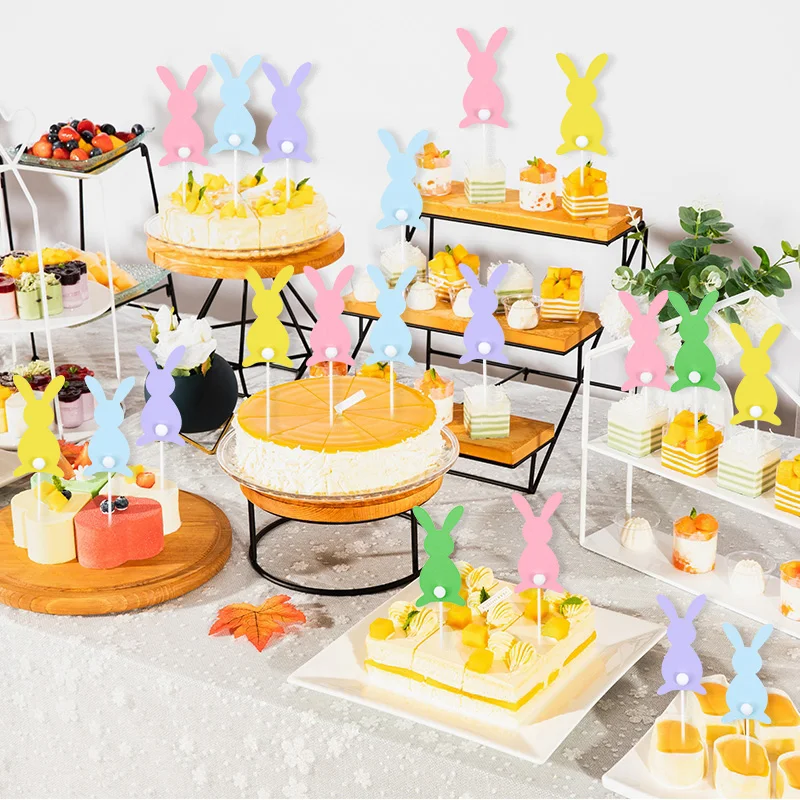 5/10pcs Easter Bunny Cake Topper Cute Rabbit Cake Topper For Home ...
