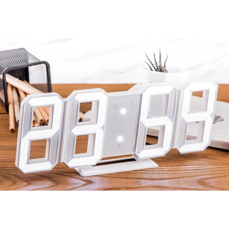 Digital Wall Clock Desk Watches Electronic Alarm Modern Home Decoration ...