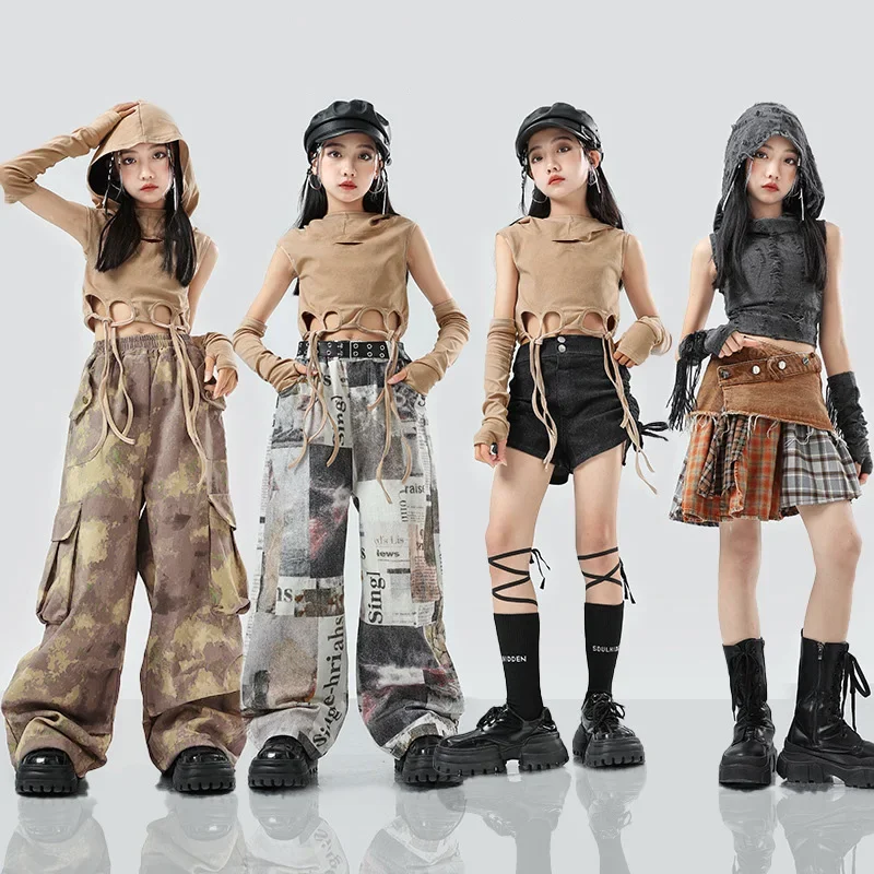 Kids Girls Hip Hop Jazz Gothic Dystopia-core Costume Fashion Show ...