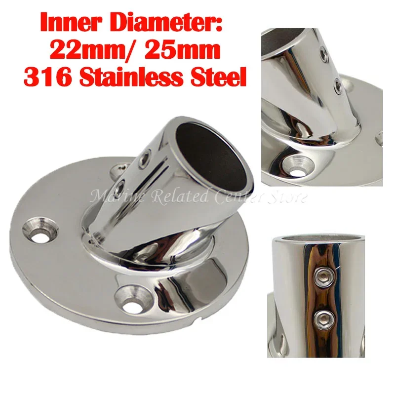 60-Degree-22-25mm-Round-Tube-Base-Marine-316-Stainless-Steel-Hand-Rail ...
