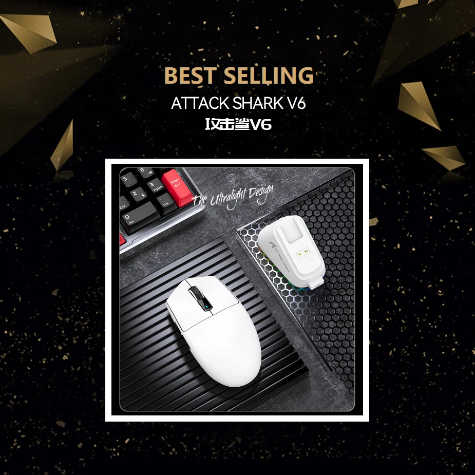 New! ATTACK SHARK V6 Touch Magnetic Charging Base Wireless Mouse ...