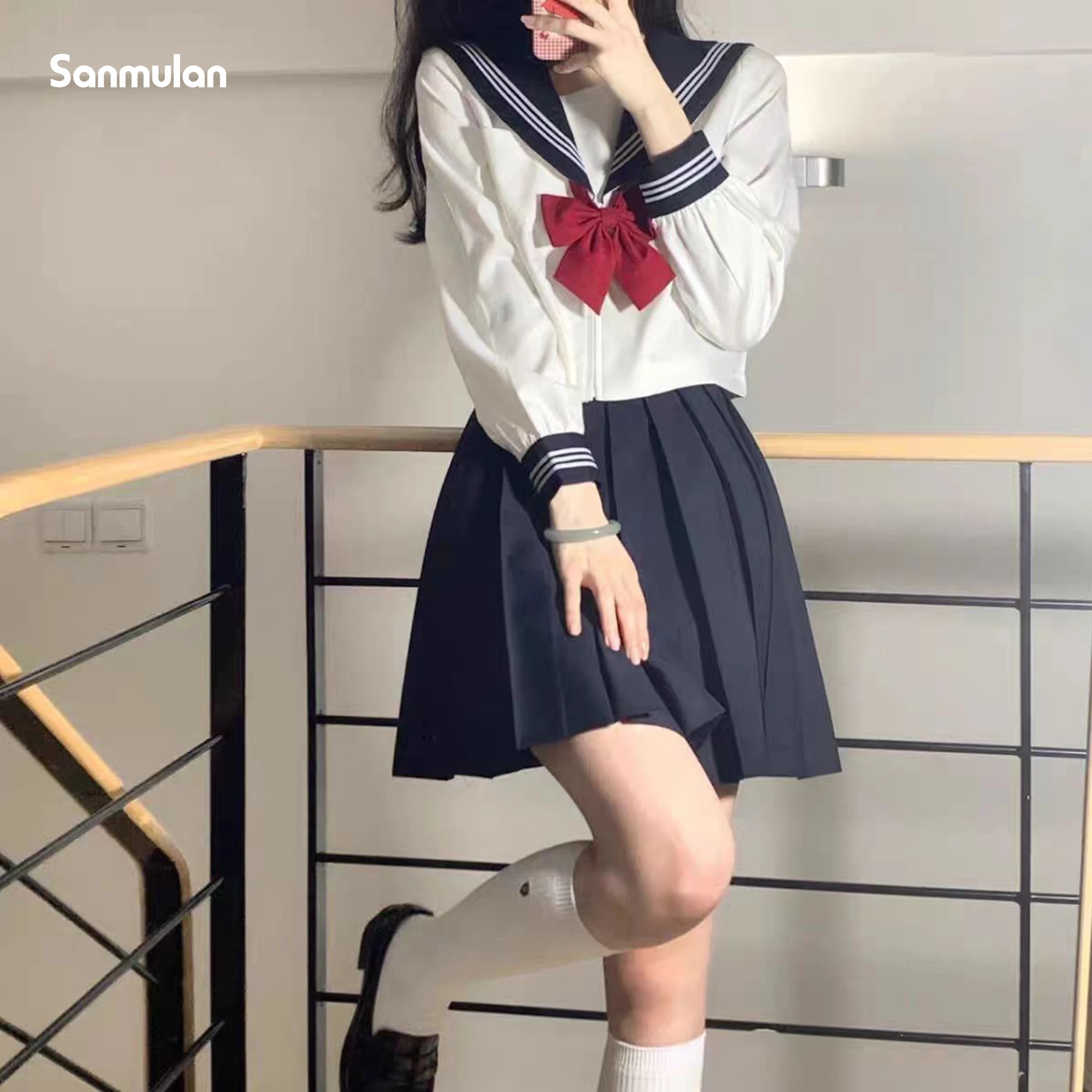 School-College-Uniforms-Girl-Japanese-Sexy-Pleated-Uniform-Korean-Cosplay-Graduation-Sailor ...