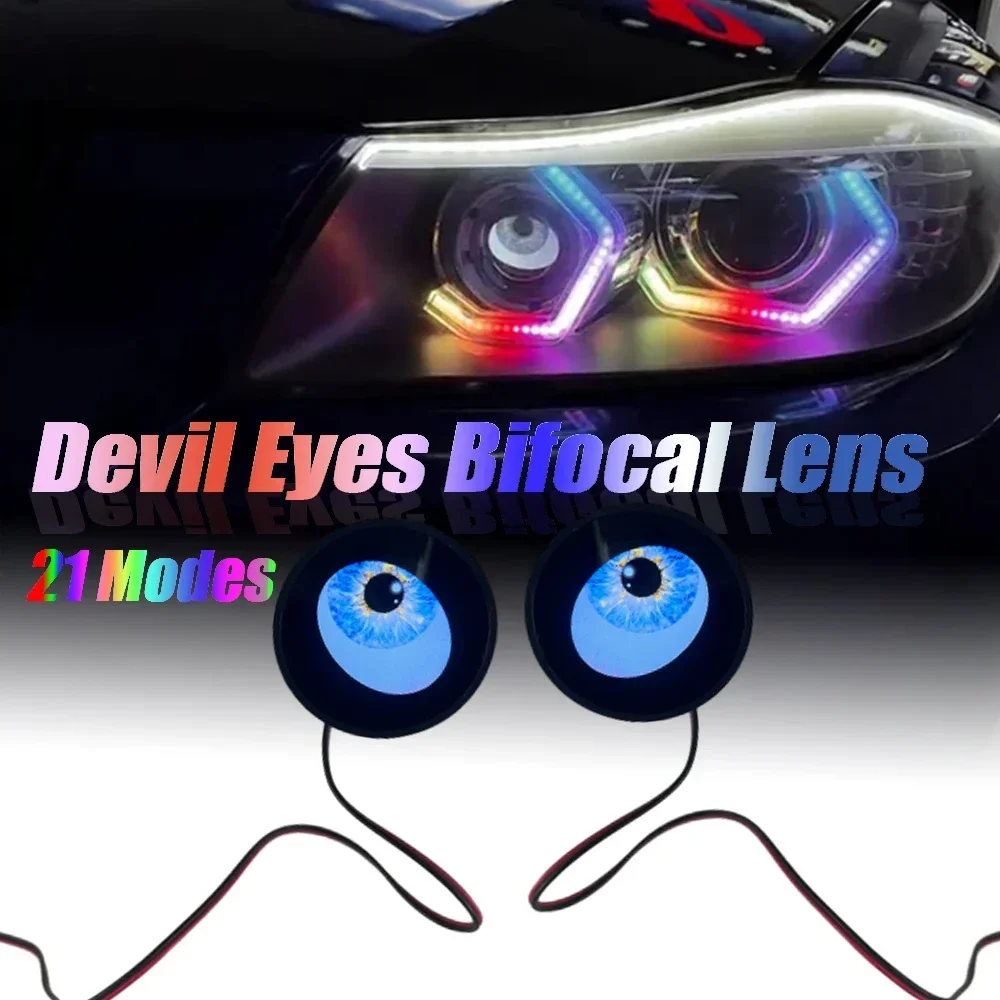 Universal-Car-Dynamic-Devil-Eyes-Led-Lights-2-Inch-12v-WIFI-Control ...