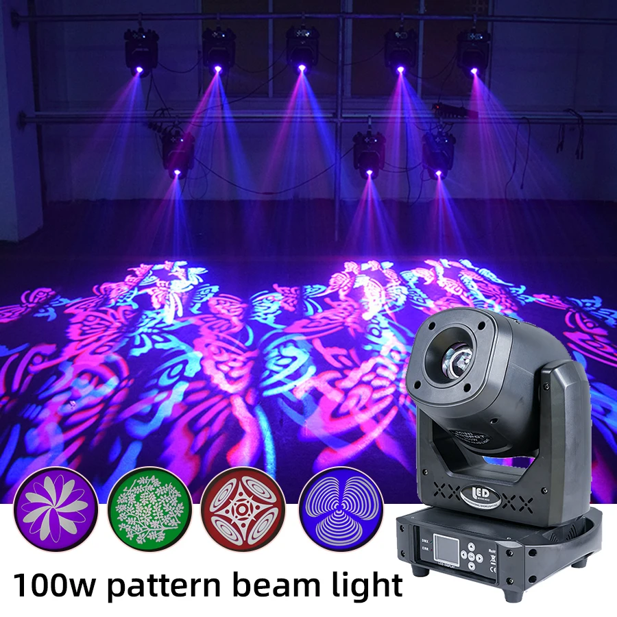 Led-Moving-Head-100W-Beam-Spot-5-Rhombus-Mirror-Gobo-Pattern-Rotation ...