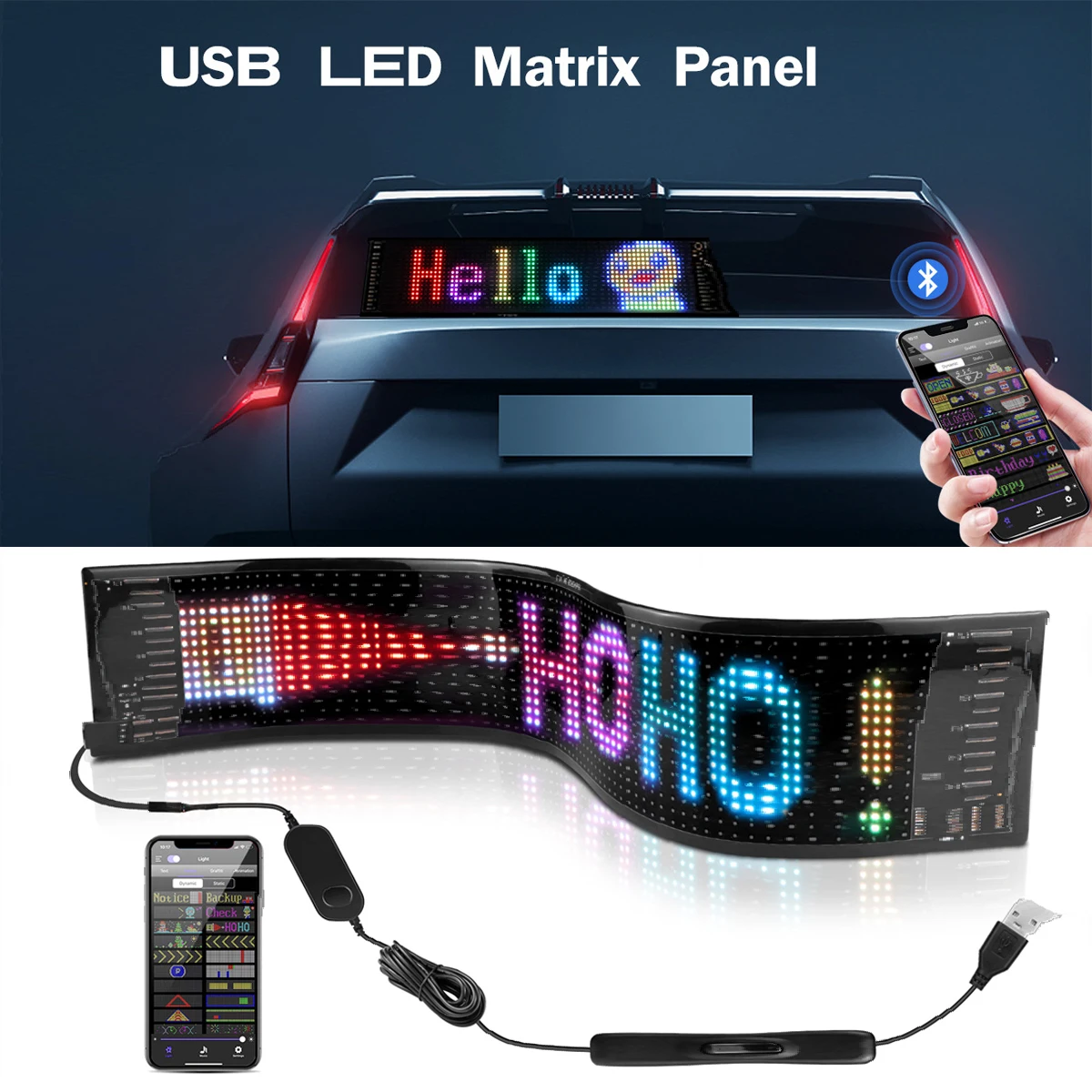 RGB-LED-Matrix-Panel-Screen-DIY-Car-Scrolling-Publicidade-Bluetooth-APP ...