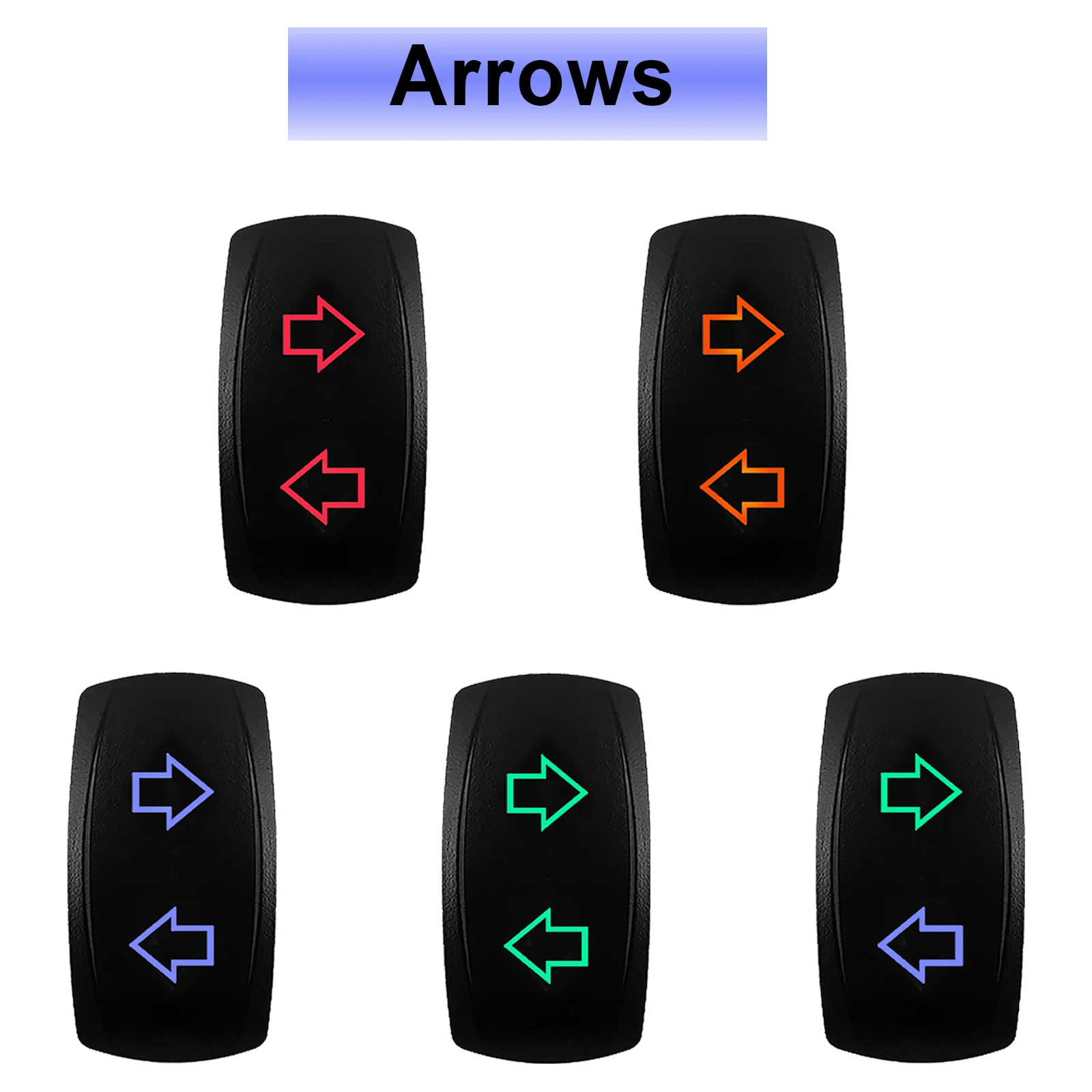 12V-24V Boat Rocker Switch Arrows Polarity Control DPDT on-off-on Led ...