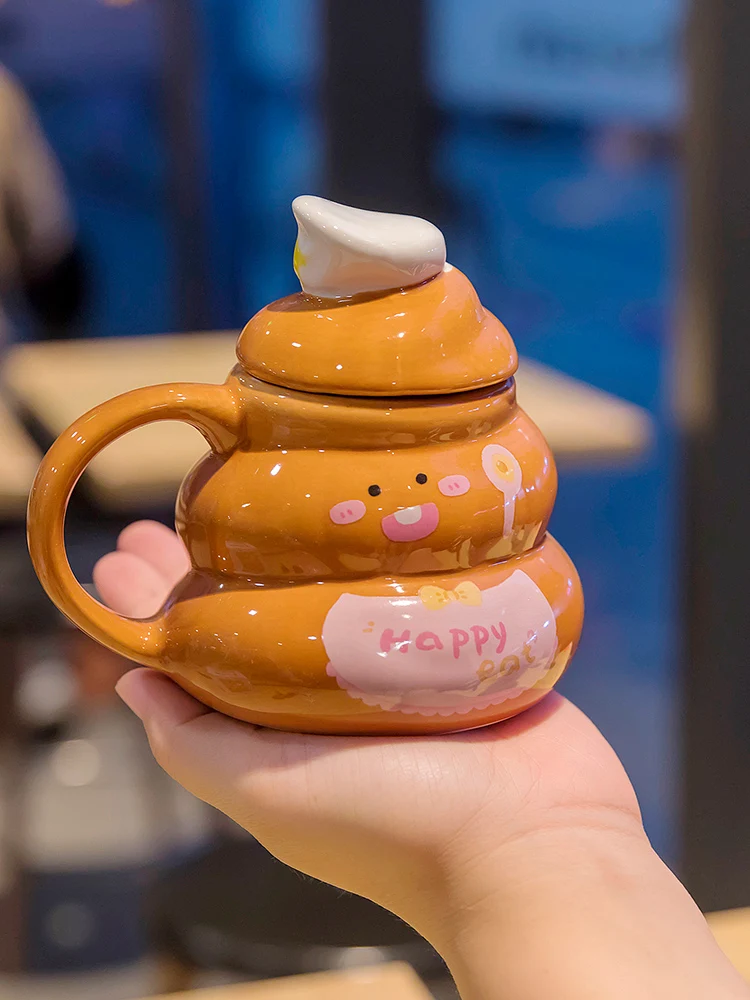 Cute-poop-funny-and-water-cup-female-birthday-gift-male-bizarre-ceramic ...