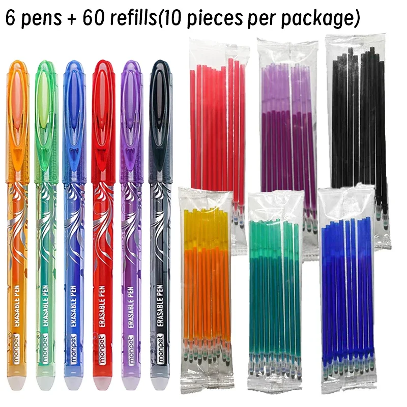 66pcs Erasable Pen refill Set Blue Black Ink Gel Pen Erasable Refill ...