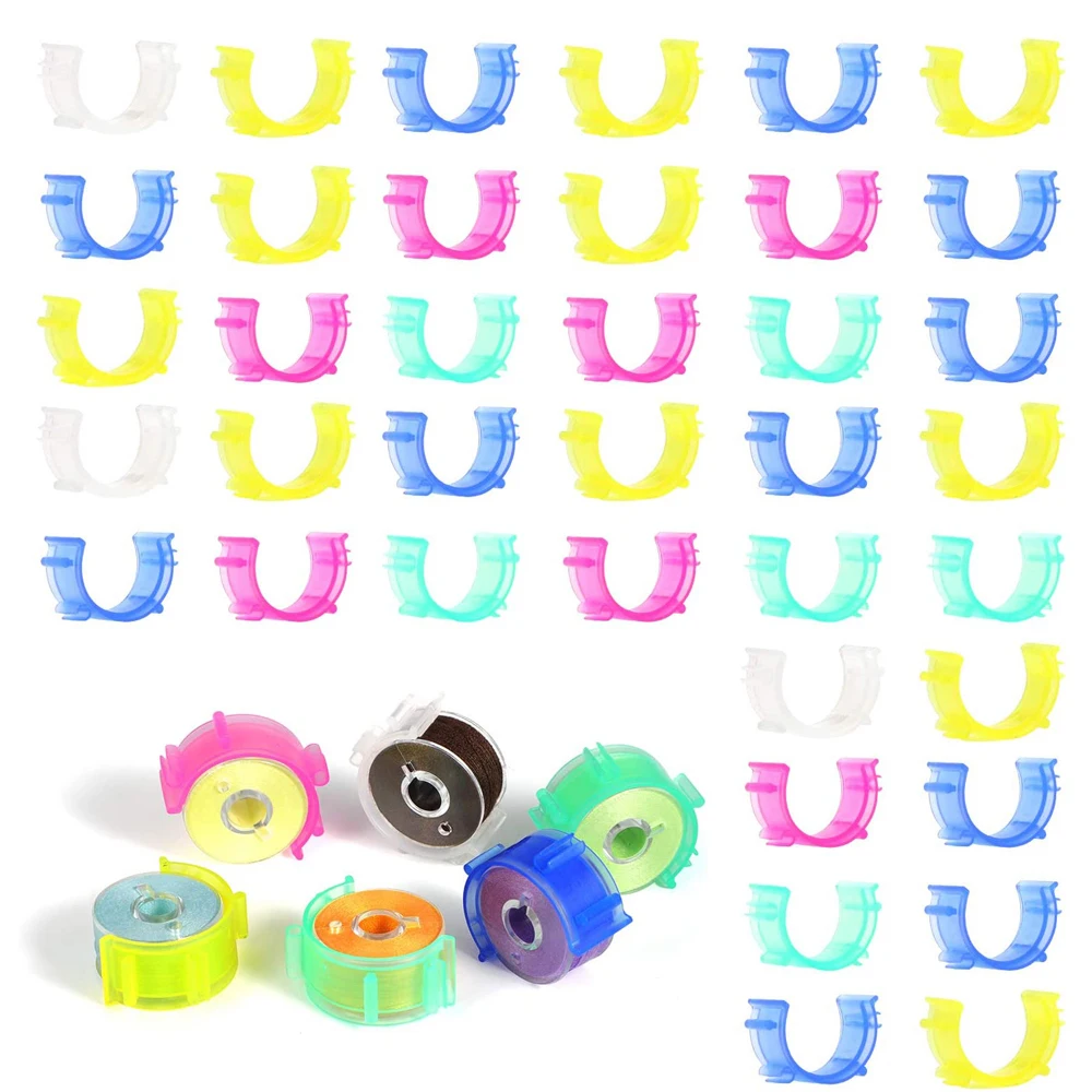 20pcs Sewing Bobbin Clips Plastic Bobbins Thread Spool Holder Clamps ...