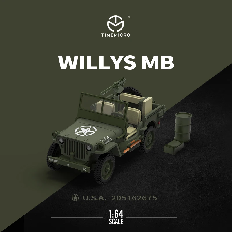 TIME MICRO 1:64 지프 willys mb 군용 녹색 모델 자동차| | - AliExpress