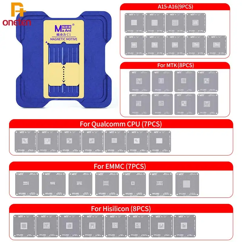MaAnt BGA Reballing Stencil Plataforma para iPhone, A8 A16 Motherboard ...