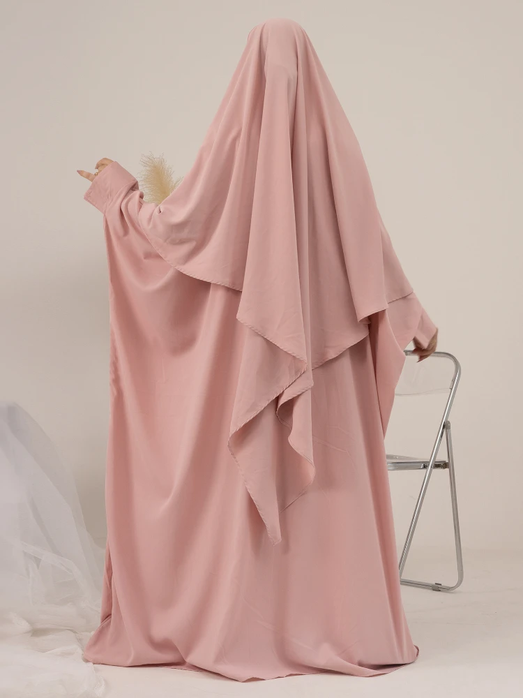 Eid-Muslim-Dress-Khimar-Set-2-Piece-Women-Party-Abaya-Morocco-Ramadan ...