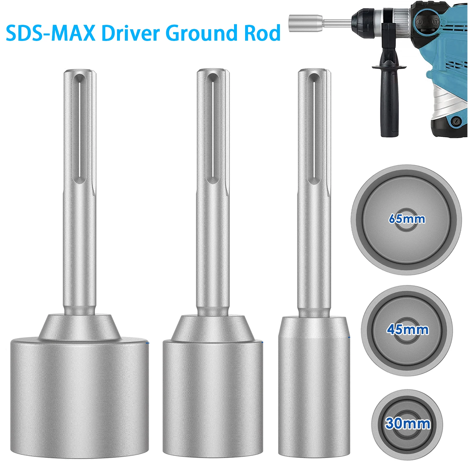SDS-MAX-Driver-Ground-Rod-30-45-65mm-Wear-Resistant-Steel-Drill-Bit ...